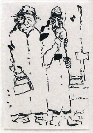 Street Guys Drawing 1992 by Jerry Garcia - For Sale on Art Brokerage