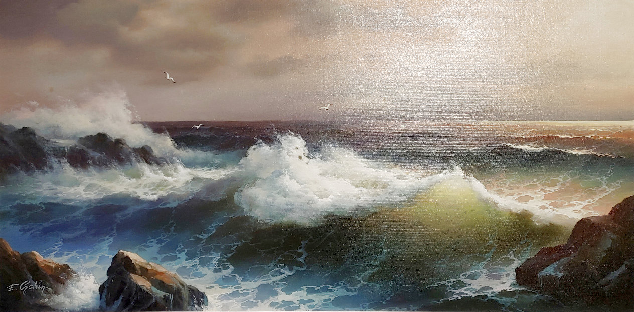 Untitled Seascape Oil on Canvas by Eugene Garin - For Sale on Art Brokerage