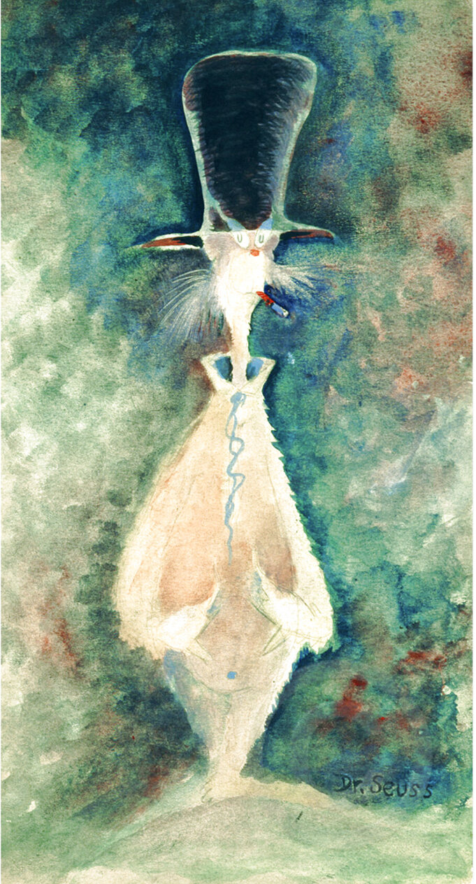 Indistinct Cat with Cigar CP 1997 Limited Edition Serigraph on Canvas ...