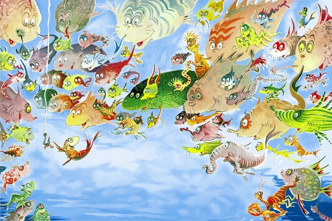 Plethora of Fish 2004 Limited Edition Serigraph on Panel by Dr. Seuss ...