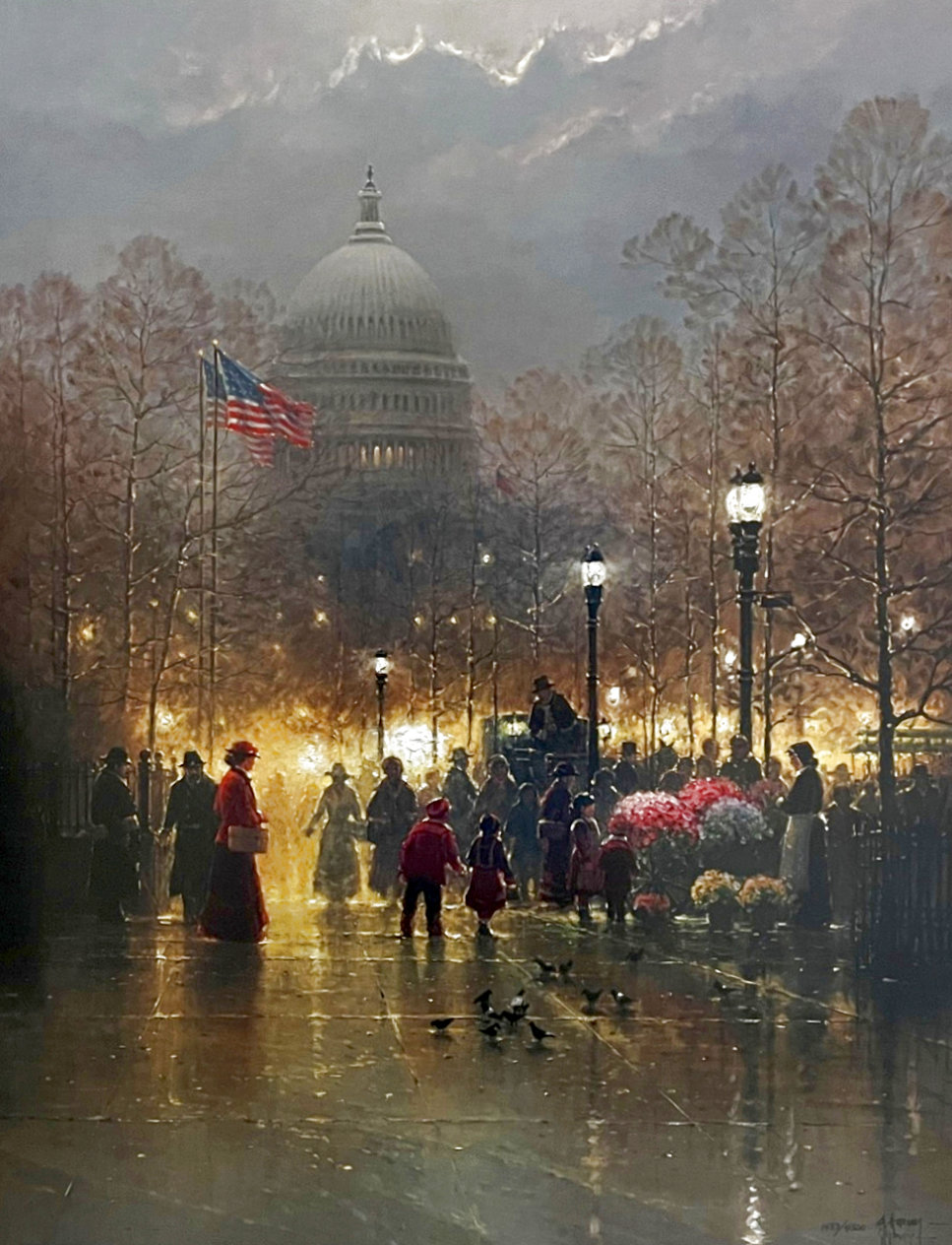 American Dream 1980 Framed Limited Edition Lithograph 30x22 by G. Harvey - For Sale on Art Brokerage