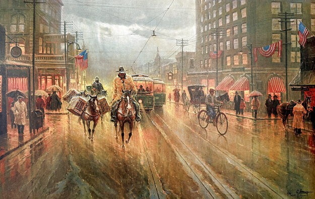 Early Downtown Houston Framed Limited Edition Lithograph 22x31 by G ...