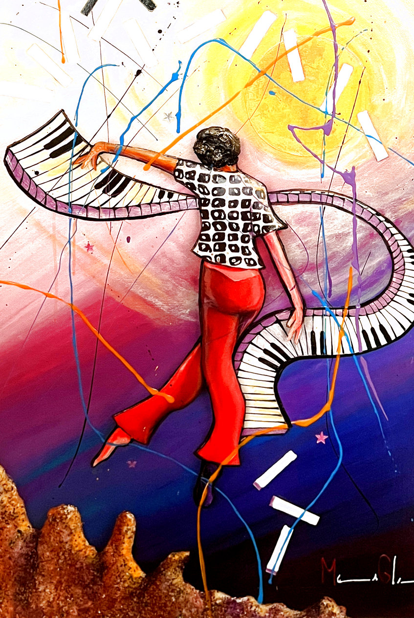 Flow of Music 2011 Embellished Giclee on Canvas w/ Bas Relief 20x13 by ...