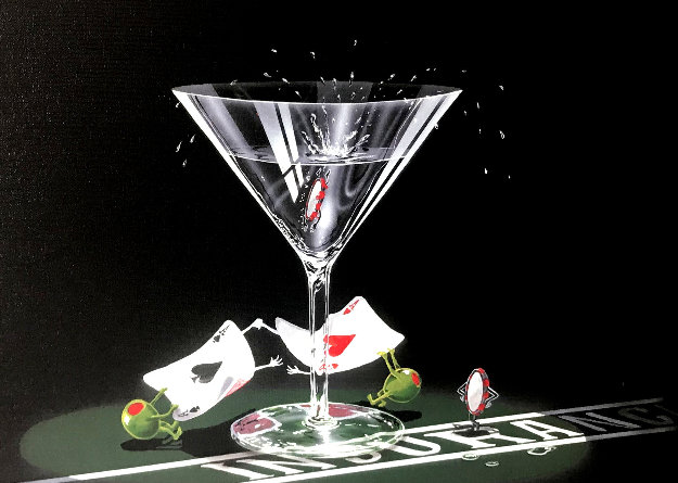 Splitting Aces, 2012, Giclee on Canvas, Martini Glass With Playing ...