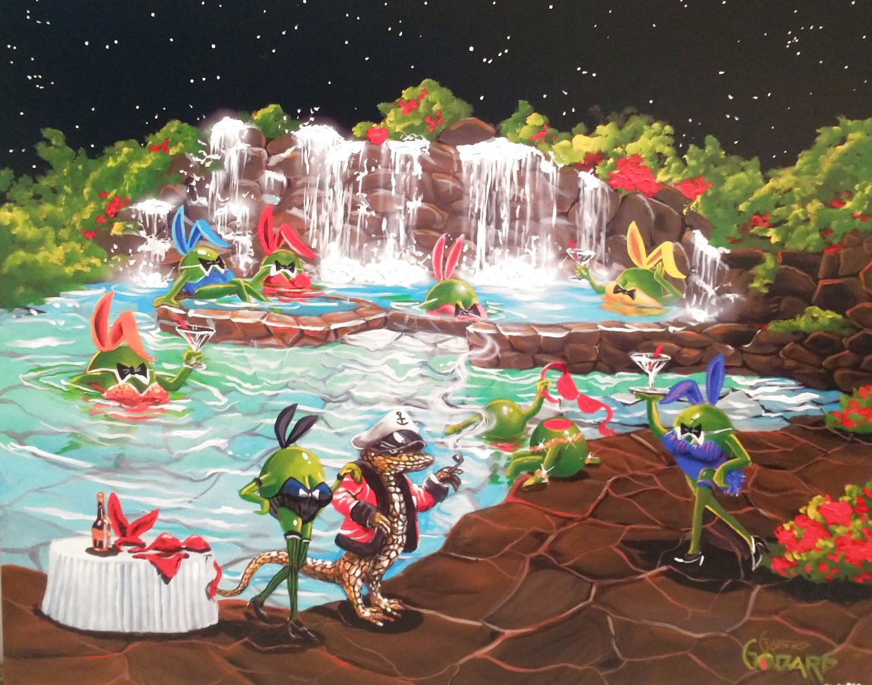 Olive Bunnies 2008 Giclee on Canvas 18x22 by Michael Godard - For Sale ...