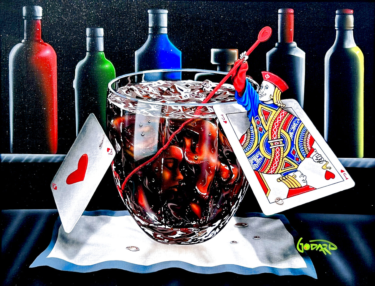 Jack and Coke 2021 Mixed Media on Canvas by Michael Godard - For Sale ...
