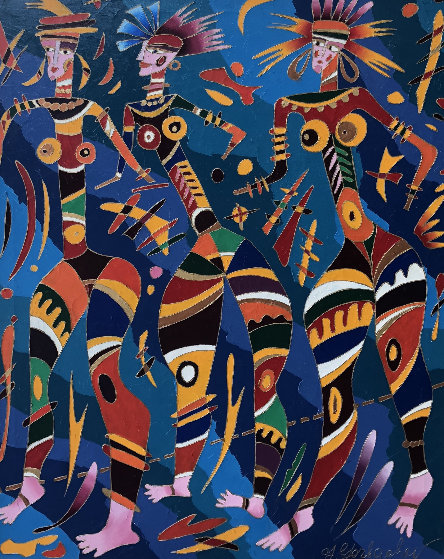 Three Girls 1991 36x28 by Yuri Gorbachev - For Sale on Art Brokerage
