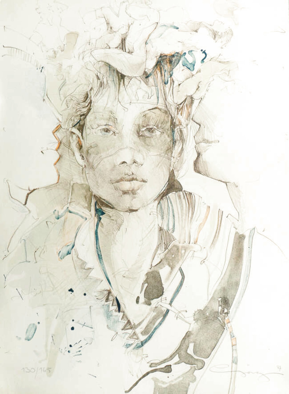 Portrait of a Young Woman EA 1987 Limited Edition Lithograph by Jurgen ...