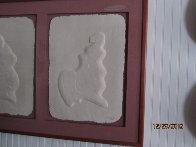 Storyteller Triptych Cast Paper Sculpture 1989 29x60 by R.C. Gorman ...