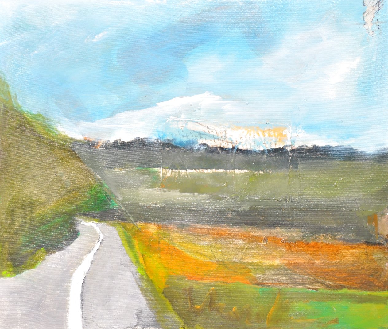 Silence of a Street / Silenzio D'una Strada 1999 Acrylic and Collage on ...