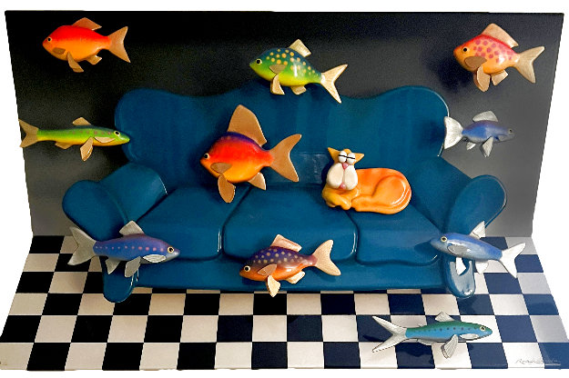 Cat Nap 1991 Limited Edition Mixed Media Sculpture by Roark Gourley ...