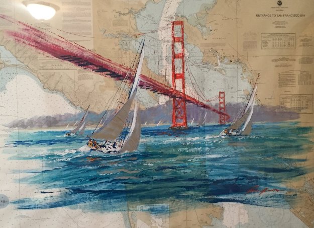 Entrance to San Francisco Bay Chart 2004 41x52 mixed media acrylic on ...