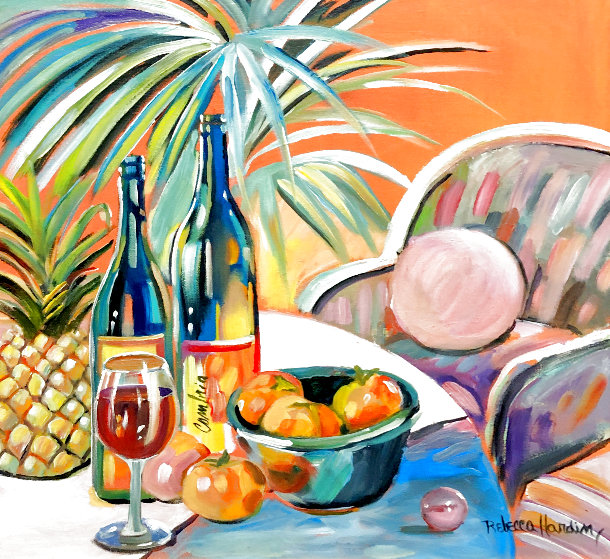 Blue Chair III Oil on Canvas by Rebecca Hardin - For Sale on Art Brokerage