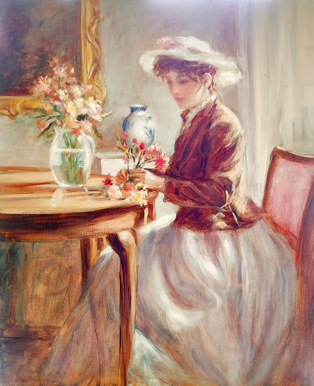 Arranging Flowers 1985 Oil on Canvas by Gregory Frank Harris - For Sale ...