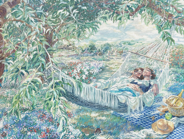 Lazy Sunday 1984 Oil on Canvas by Corinne Hartley - For Sale on Art ...