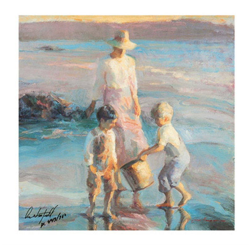 Beach Scene 1984 26x30 by Gregory Frank Harris - For Sale on Art Brokerage