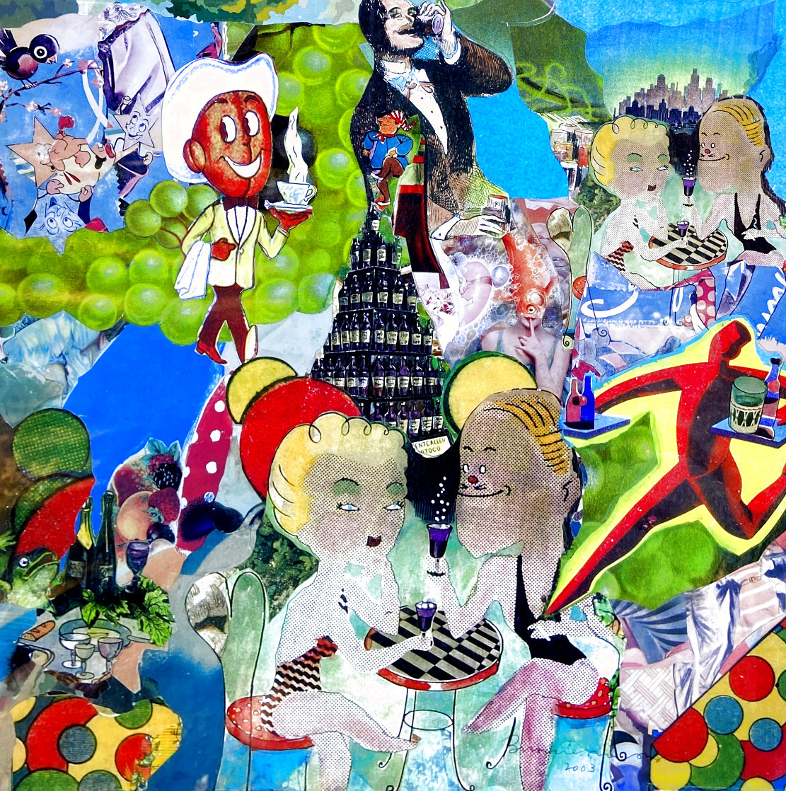 City Cellar II 2003 Collage 18x18 by Bruce Helander