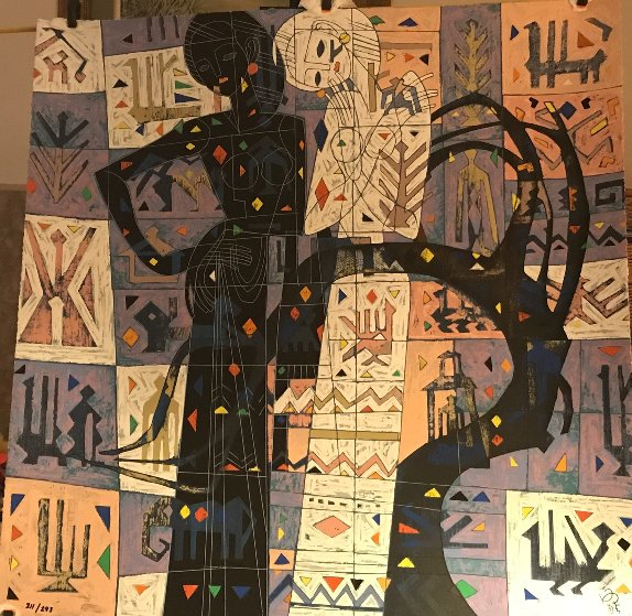 Two Sisters 1988 by He Neng - For Sale on Art Brokerage