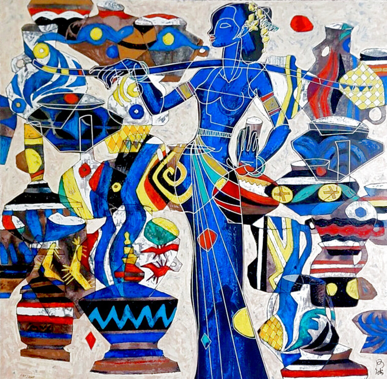 Water Bearer Limited Edition Serigraph by He Neng - For Sale on Art ...