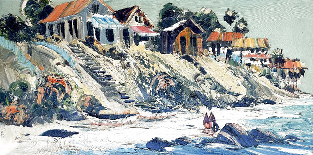 Untitled Beach Scene Oil on Canvas by Paul Blaine Henrie - For Sale on ...