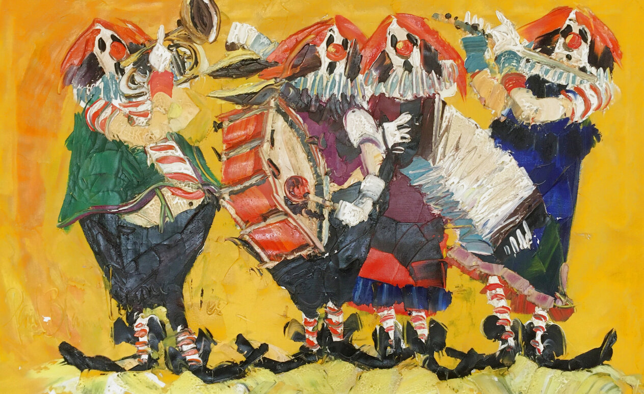 Untitled Clown Portrait Oil on Canvas by Paul Blaine Henrie - For Sale ...