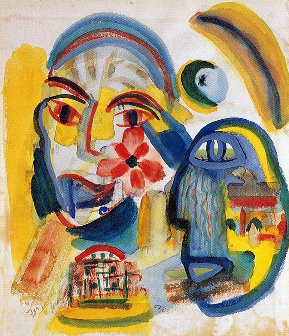 For Friend Joe Gray 1963 Watercolor on Paper 13x10 by Henry Miller