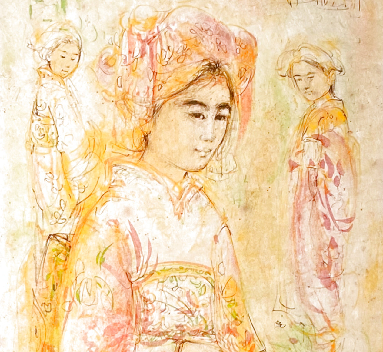 Asian Woman Limited Edition Lithograph by Edna Hibel - For Sale on Art ...