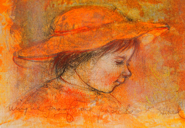 Wheat Field Lithograph 22x31 by Edna Hibel