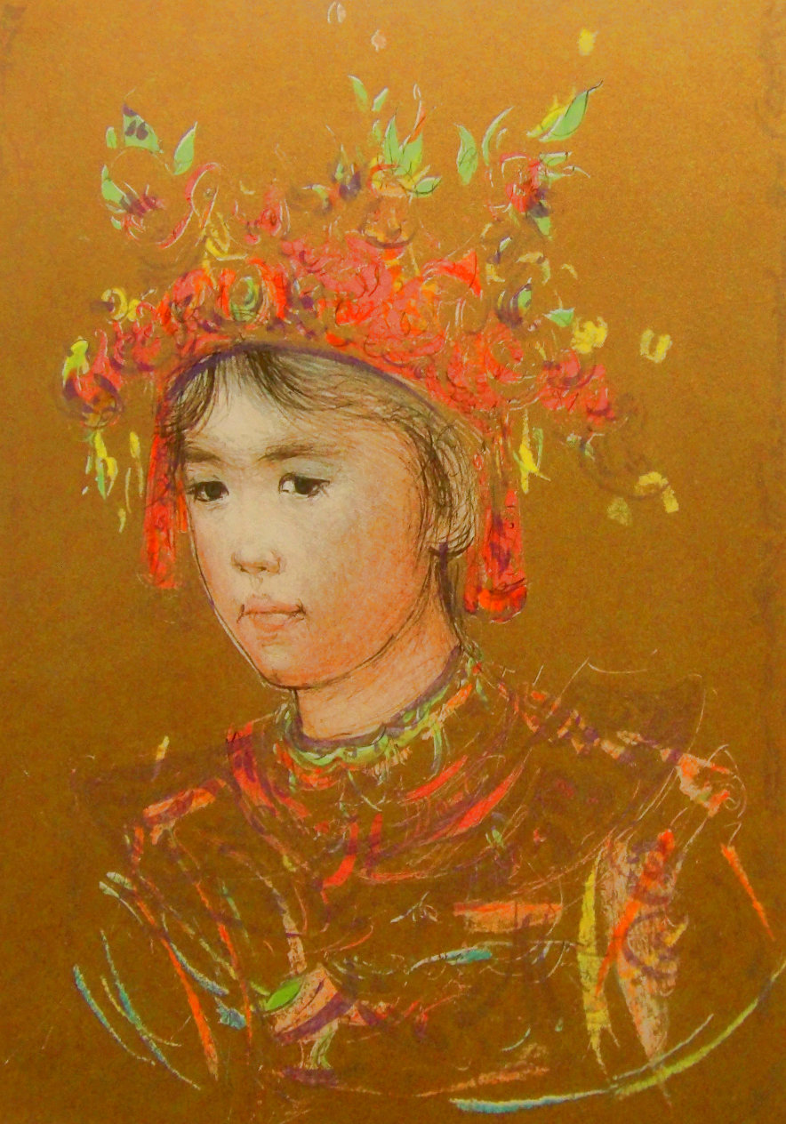 Thai Princess 1979 Lithograph 12x9 by Edna Hibel - For Sale on Art ...