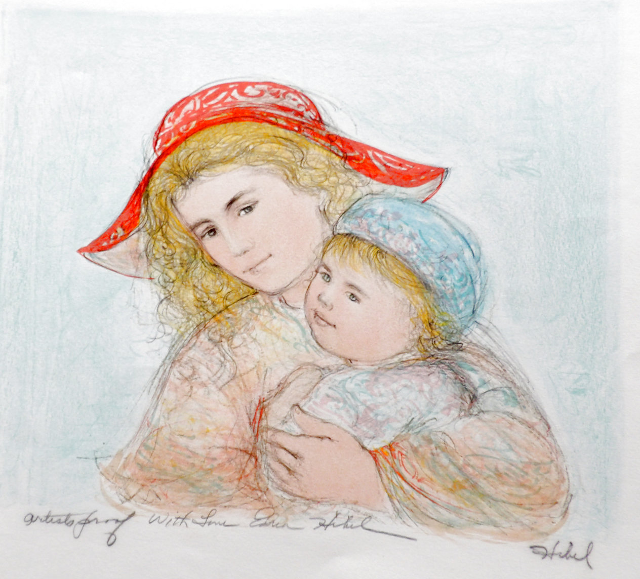 With Love Edna 1991 Lithograph 13x15 by Edna Hibel - For Sale on Art ...