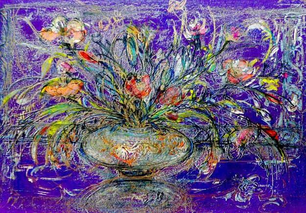 Floral Mystic AP 2000 Lithograph 12x17 by Edna Hibel - For Sale on Art ...