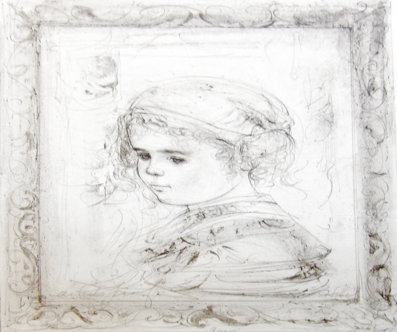 Angelina AP 1978 Lithograph 14x12 by Edna Hibel - For Sale on Art Brokerage