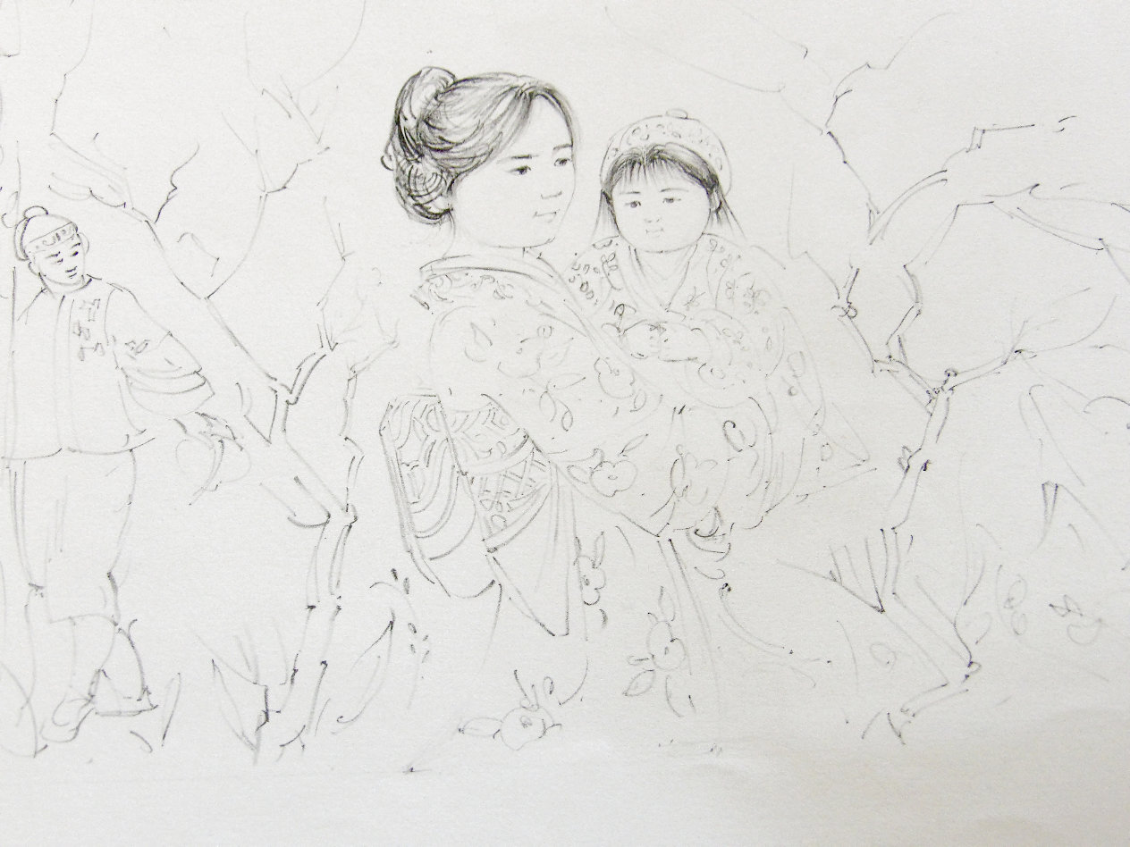 April's Child 1984 Lithograph 10x15 by Edna Hibel - For Sale on Art ...
