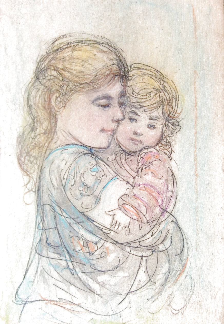 Yellina and Joseph EE 1970 Lithograph 14x19 by Edna Hibel - For Sale on ...