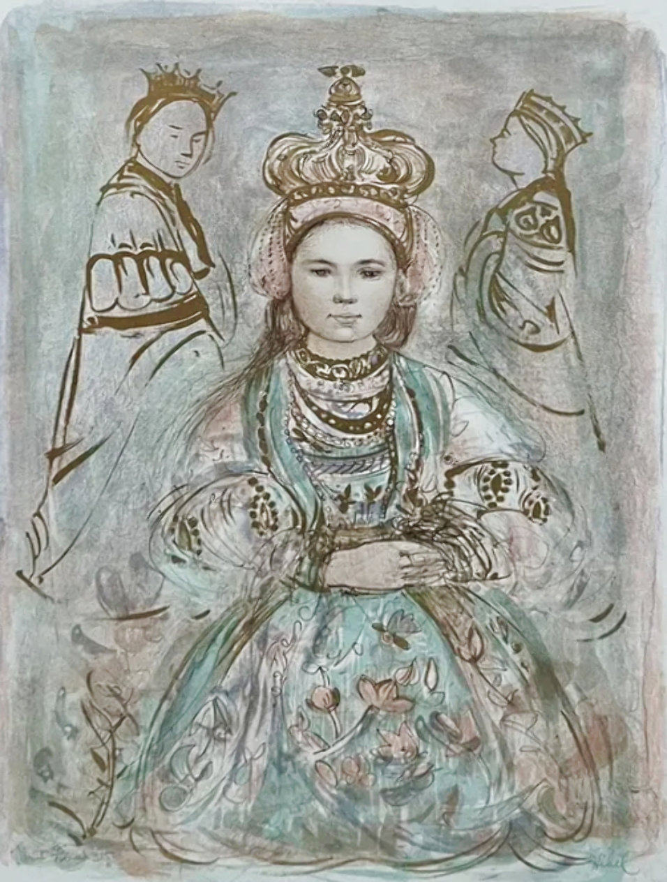 Infanta 1981 Limited Edition Lithograph by Edna Hibel - For Sale on Art ...