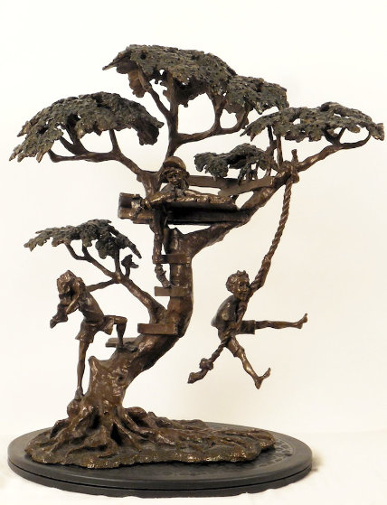 Treehouse Bronze Sculpture 1990 17 in by Mark Hopkins - For Sale on Art ...