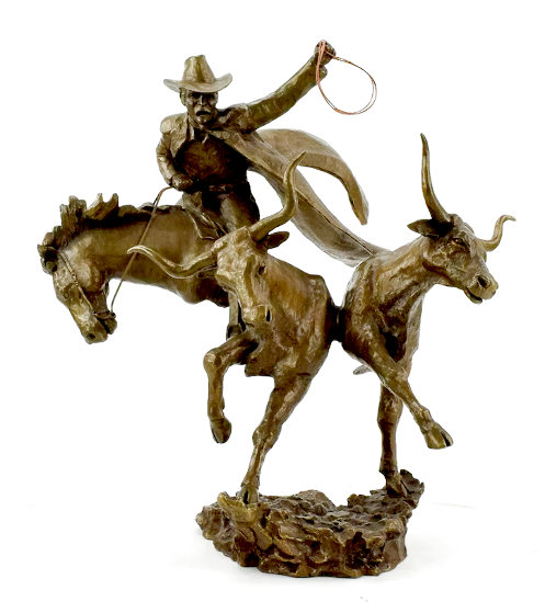 Head Em Up Bronze Sculpture 1997 18 in by Mark Hopkins - For Sale on ...