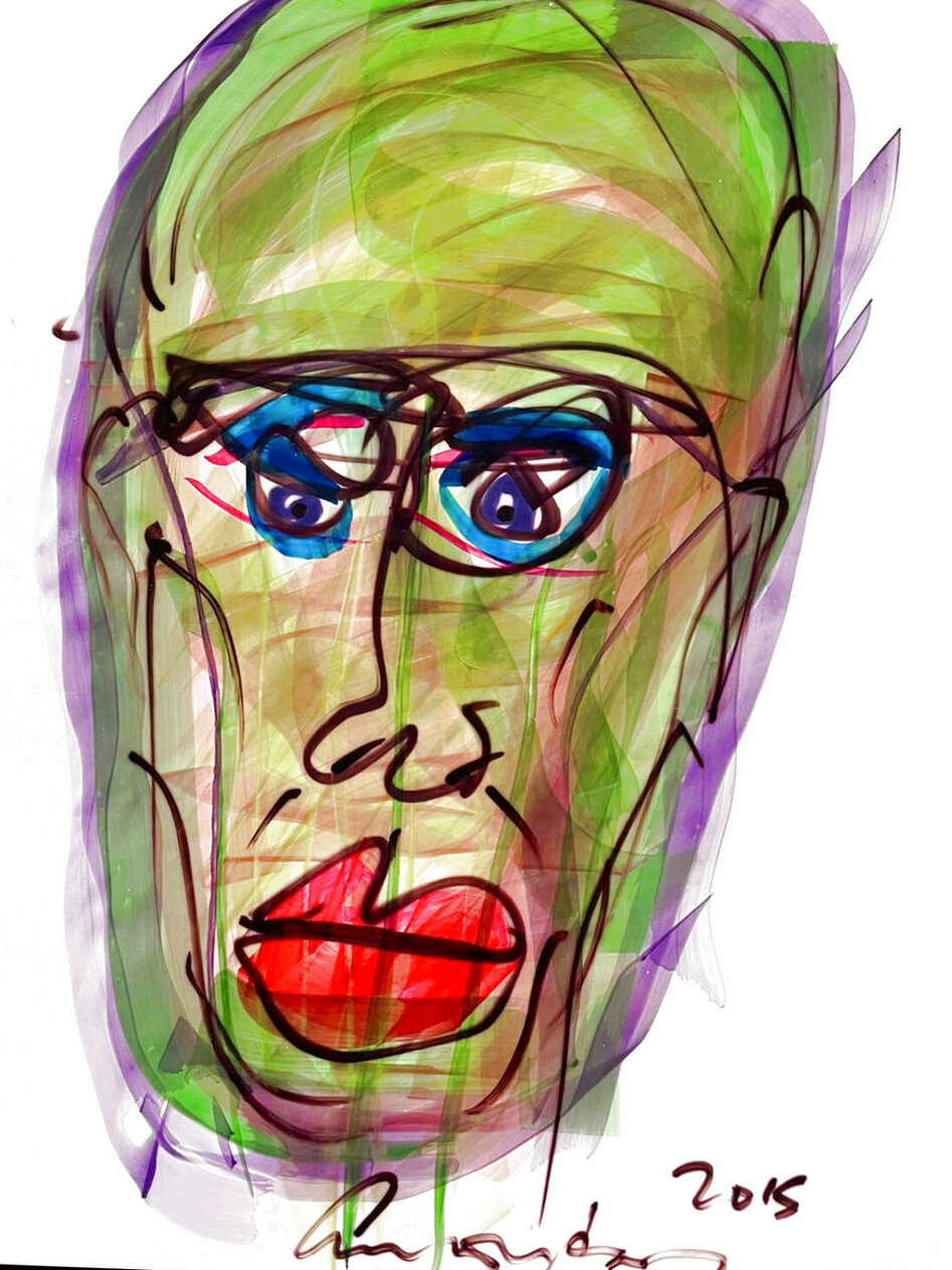 Untitled Portrait 2015 Framed Drawing by Anthony Hopkins - For Sale on ...