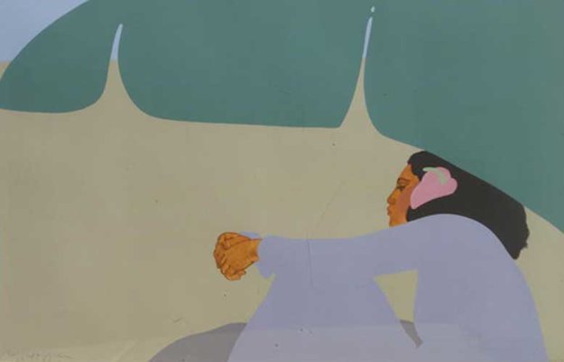 Banana Leaf, 1979, 30x42, Serigraph, by Pegge Hopper