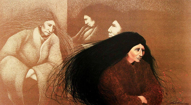 Standing Rock Women 1996 Lithograph 18x32 by Frank Howell - For Sale on ...