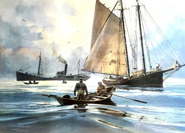 New Ways on Banquereau 1981 Nautical Seascape by Thomas Maclay Hoyne ...