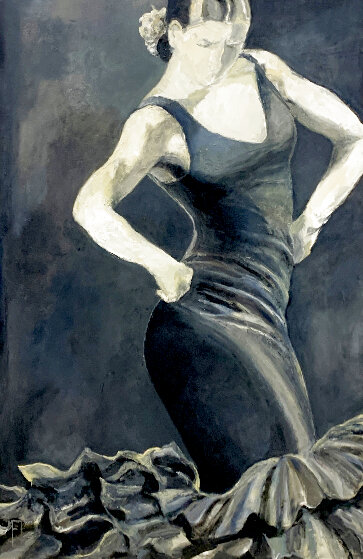 Black and White Flamenco Mixed Media on Canvas by Rachel Isadora - For ...