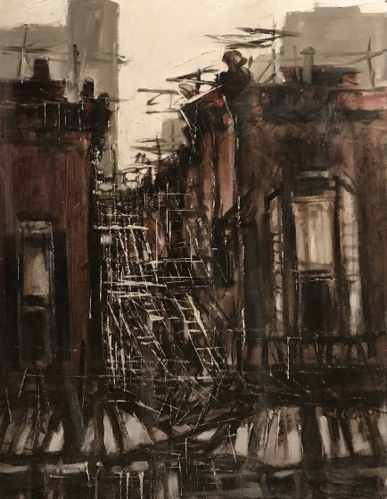 Untitled Cityscape 1960 Oil on Canvas 42x36 by James Groody - For Sale ...