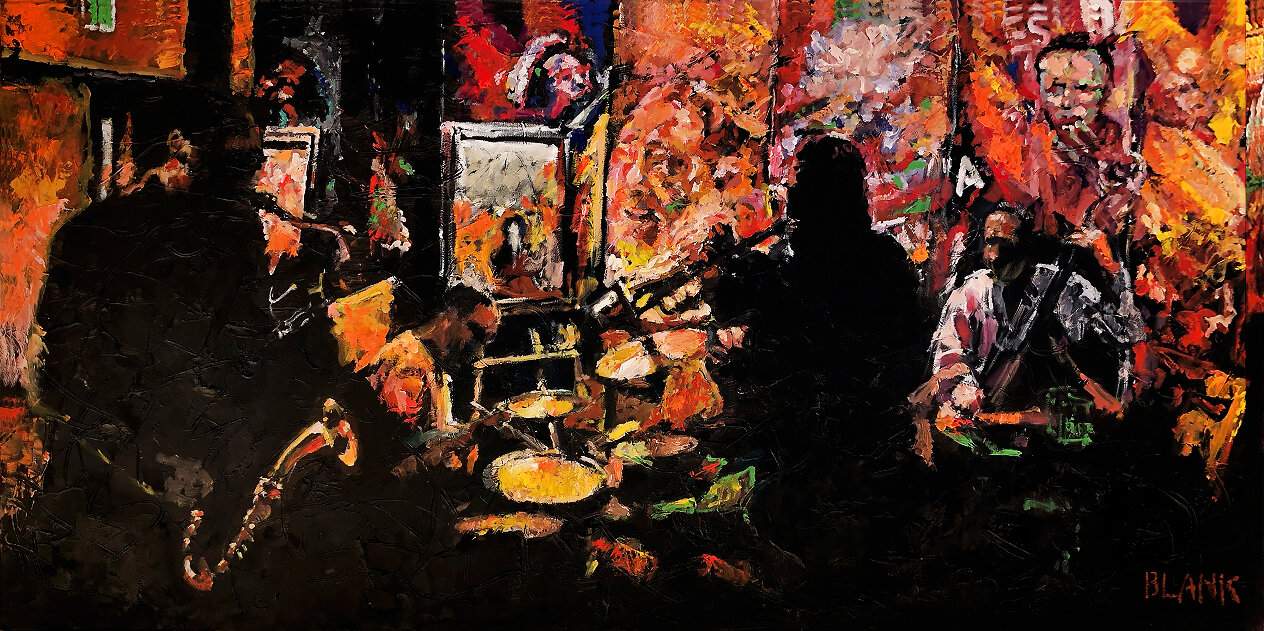 Jazz at Osaka 2020 Oil on Canvas by Jerry Blank - For Sale on Art Brokerage