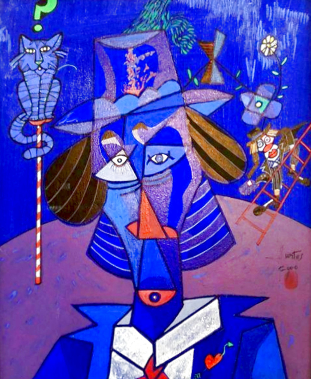 Payaso 2000 Oil on Canvas by Jesus Fuertes - For Sale on Art Brokerage