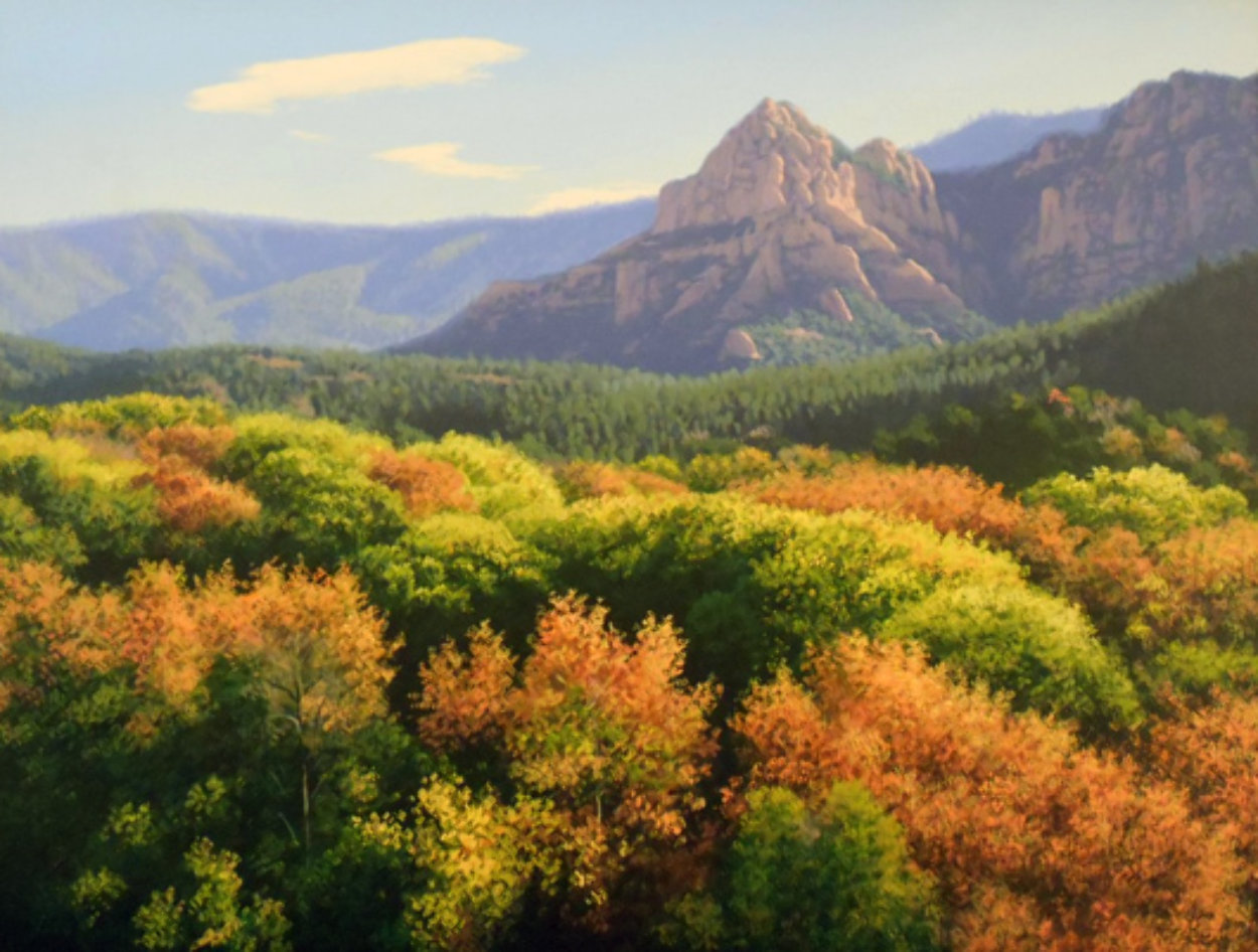 Fall Trees And Mountains 1992 22x26 by John Cogan
