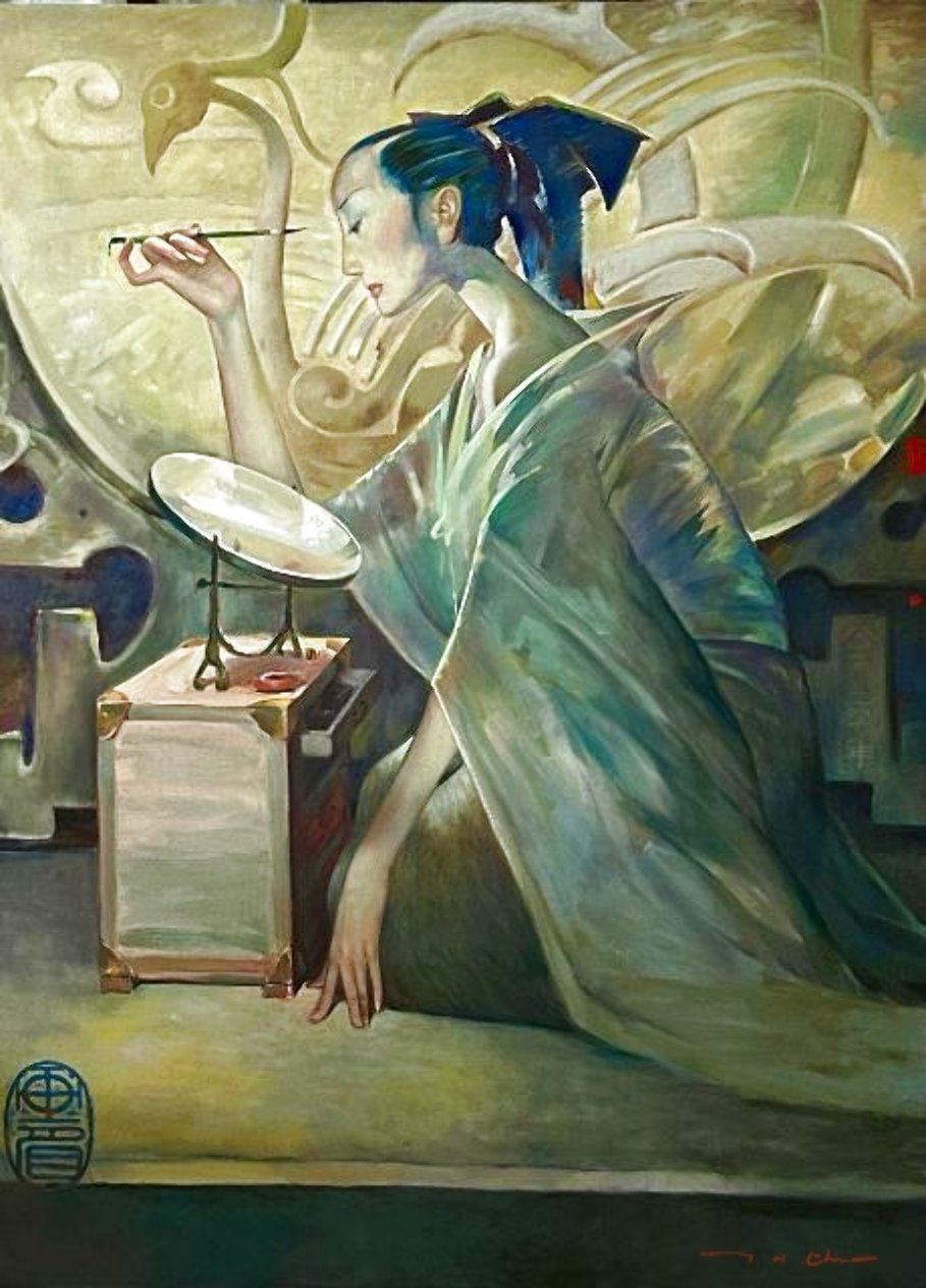 Morning Make Up 2000 Oil on Canvas by Ju Hong Chen - For Sale on Art ...