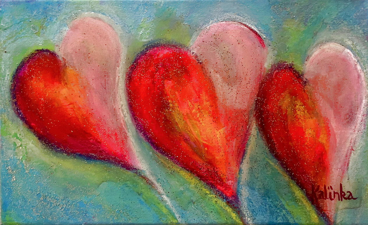 Coeur be Balloons 2021 Mixed Media on Canvas by Kalinka Duaiv - For ...