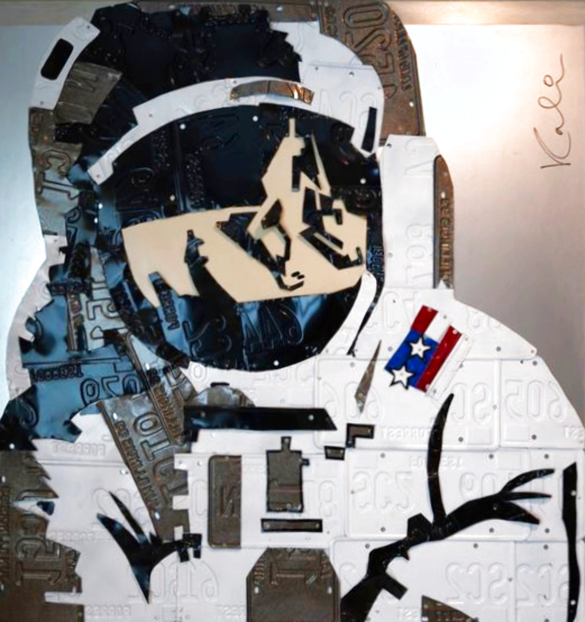 Astronaut Metal Wall Sculpture 42x42 by Michael Kalish - For Sale on ...