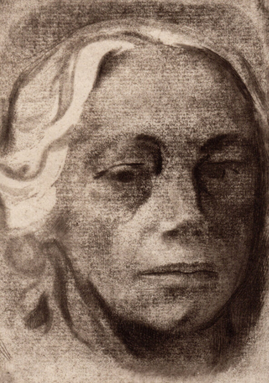 Self-Portrait Framed Etching 6x5 by Kathe Kollwitz - For Sale on Art ...